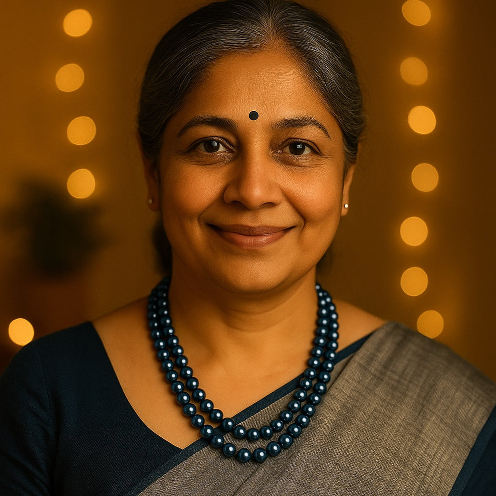 Moonlit Blue Pearl Glow Necklace – Imeora